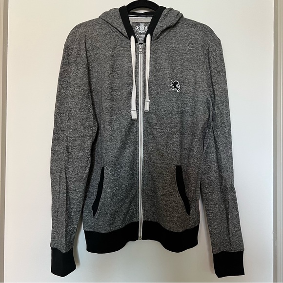 Express | Shirts | Mens Express Full Zip Sweater Jacket W Hood | Poshmark